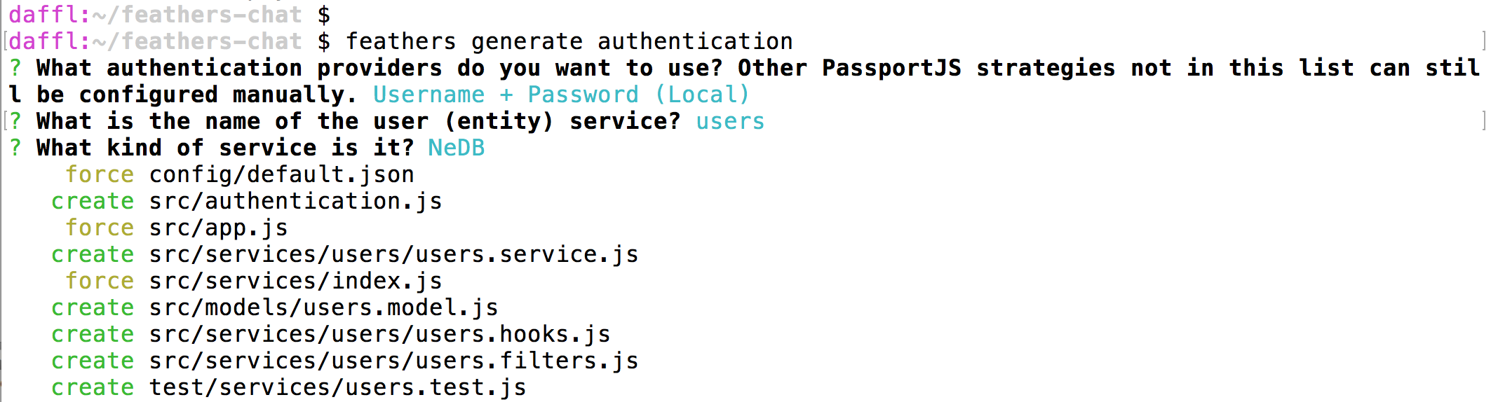 Adding authentication · Feathersjs